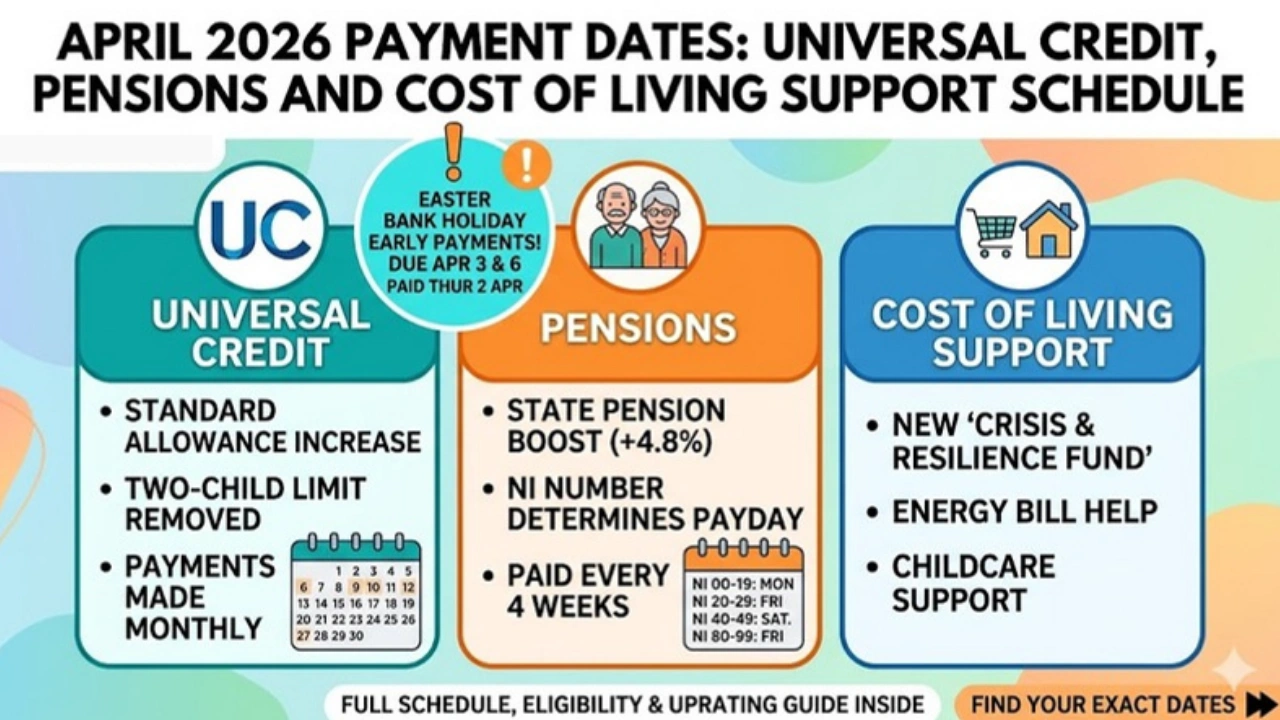 April 2026 Payment Dates: Universal Credit, Pensions And Cost Of Living ...